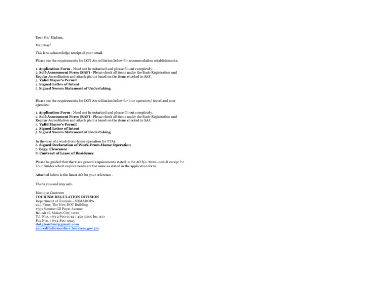 DOT Accreditation Requirements Guide | PDF | Finance & Money Management