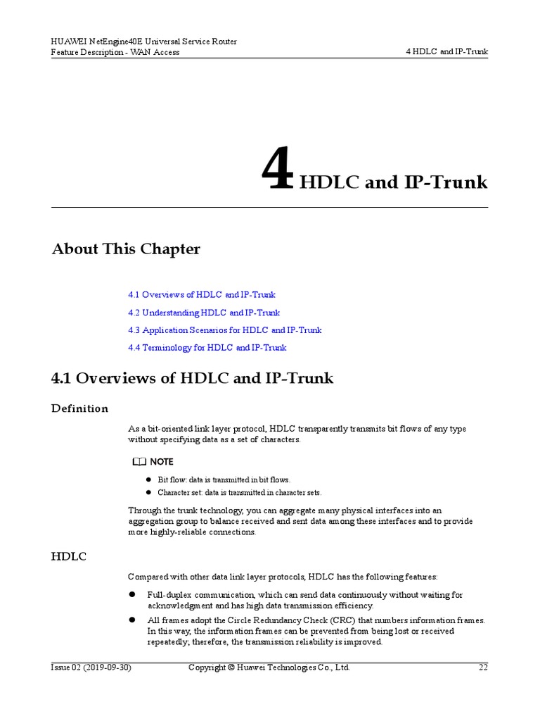 HDLC and IP-Trunk: About This Chapter | PDF | Computer Science | Network Protocols
