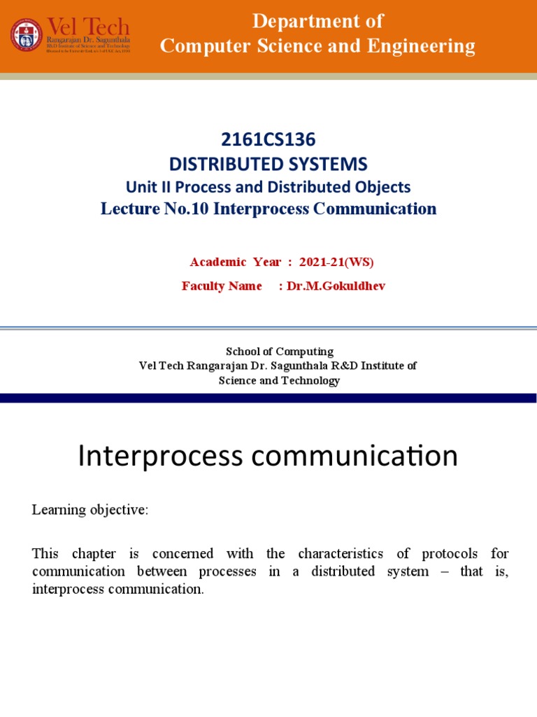 2161CS136 Distributed Systems: Unit II Process and Distributed Objects ...