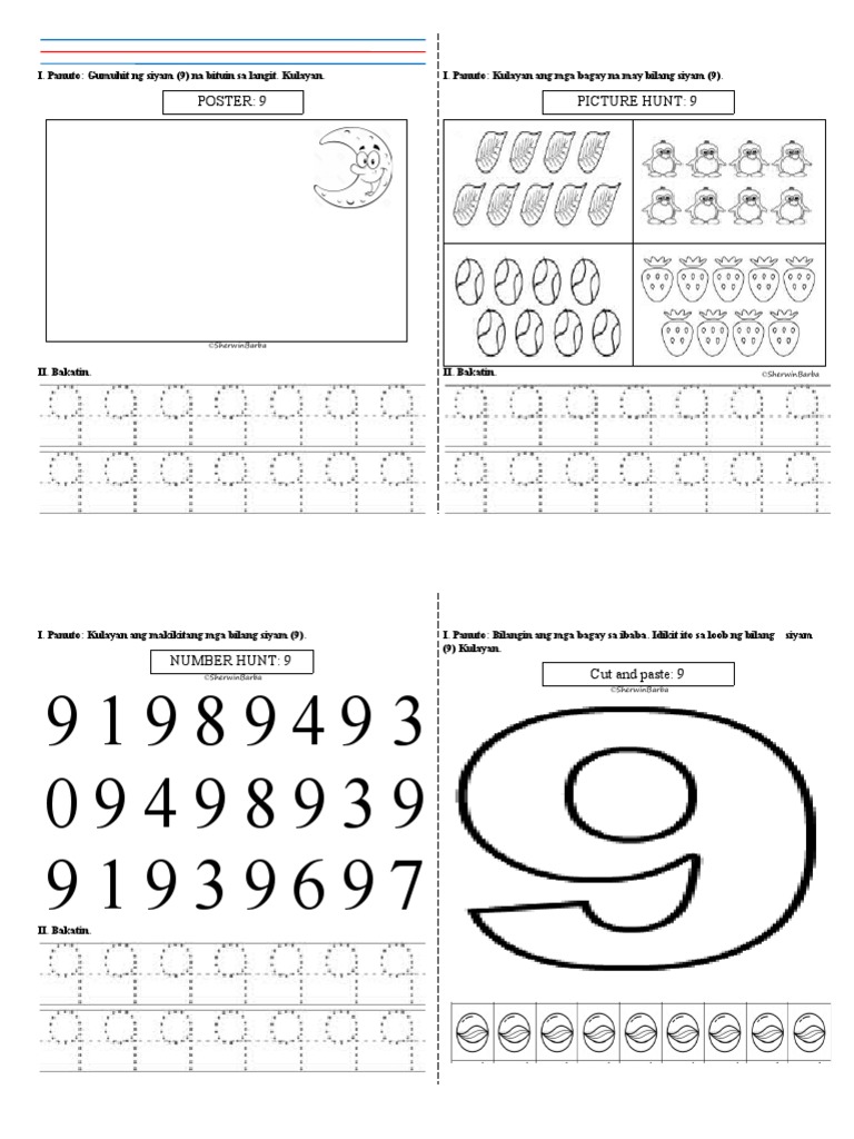 Number 9 Activities | PDF