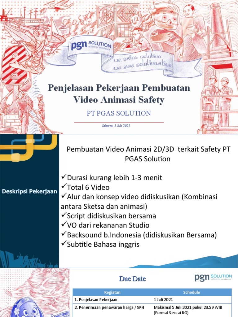 Penjelasan Tender Video Animasi PT PGAS Solution | PDF