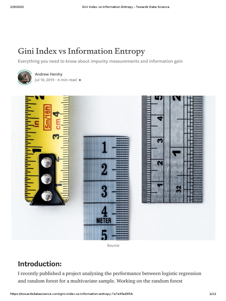 Gini vs Entropy - Measuring Data Impurity | PDF | Applied Mathematics ...