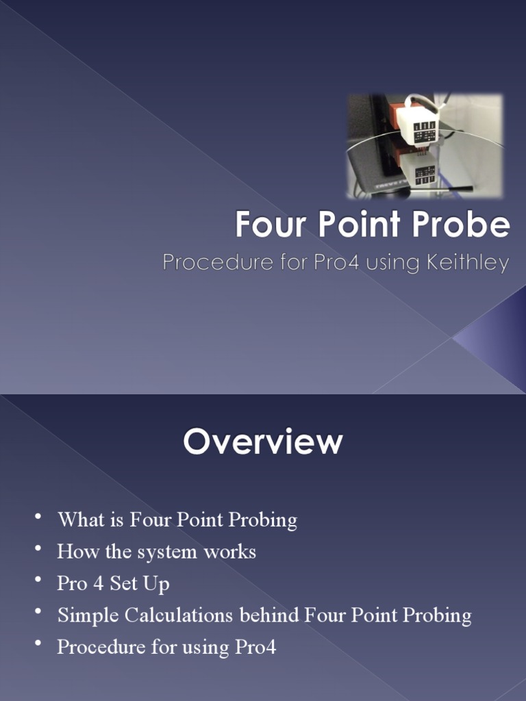 Solar Cell Fundamentals Lab Lecture 5 4 Point Probing Using Keithley ...
