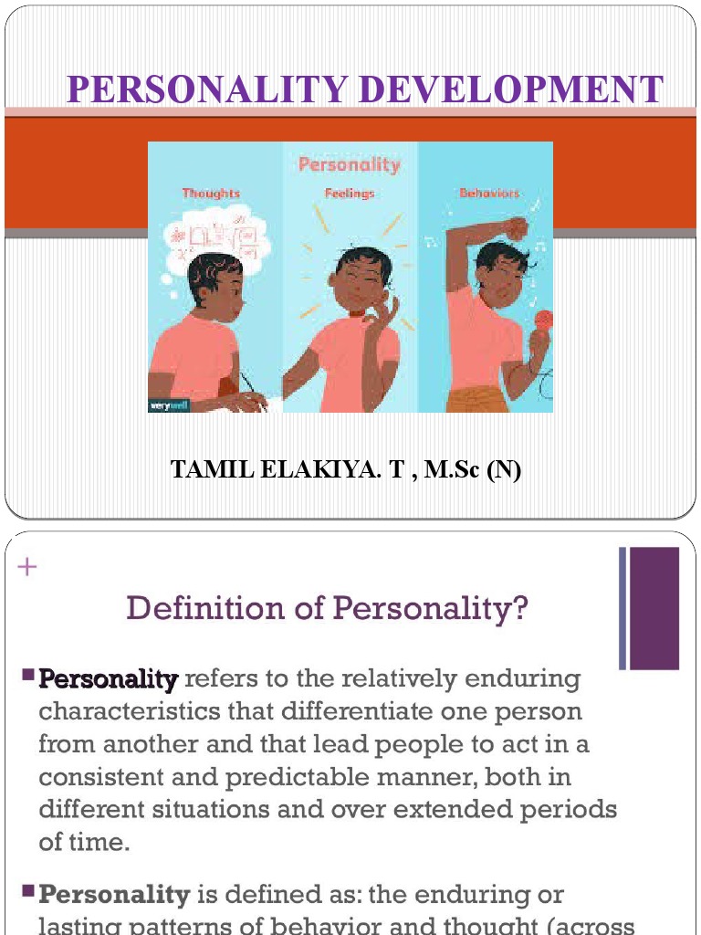 Personality Development: Tamil Elakiya. T, M.SC (N) | PDF
