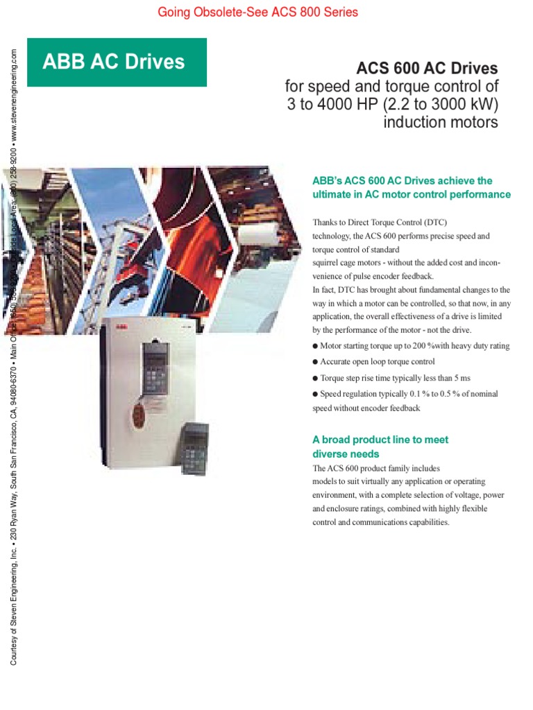 ABB ACS-600 AC Drives | PDF | Electric Motor | Alternating Current