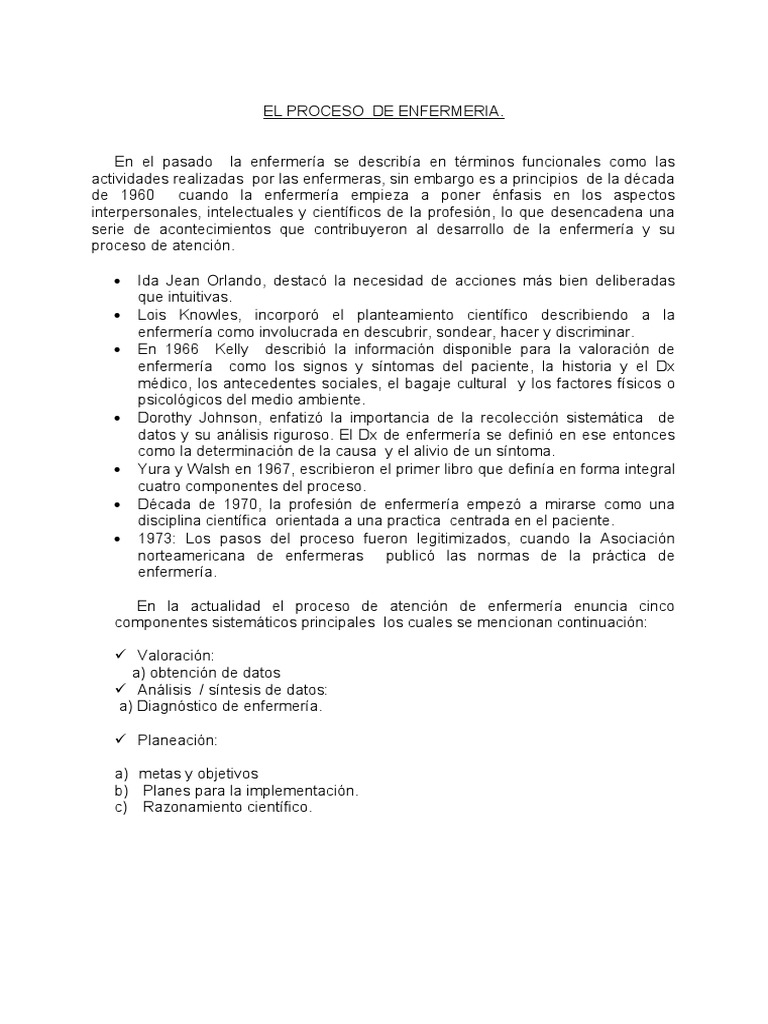 Concepto de Pae | PDF | Enfermería | Cuidado de la salud