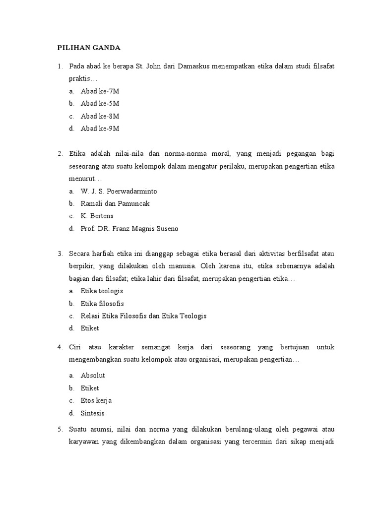 Soal Etos Kerja Modul 6 Monika Leonita Atlb 19B | PDF