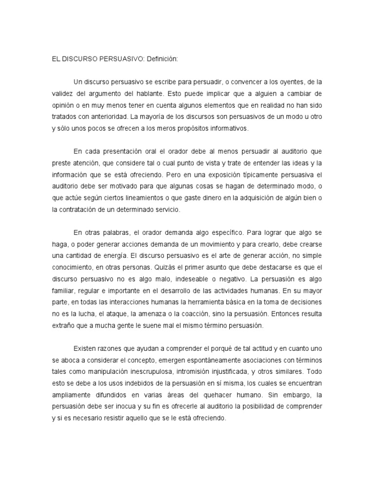 EL DISCURSO PERSUASIVO exposición
