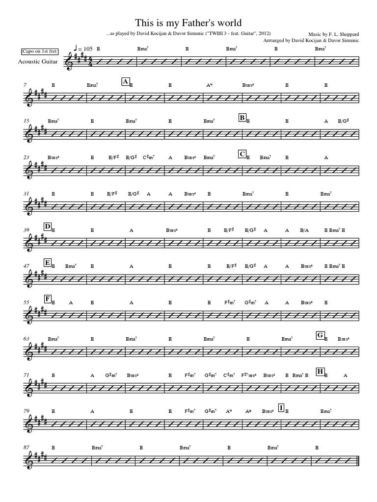 This Is My Fathers World Guitar Chords Capo Pdf Guitars Music