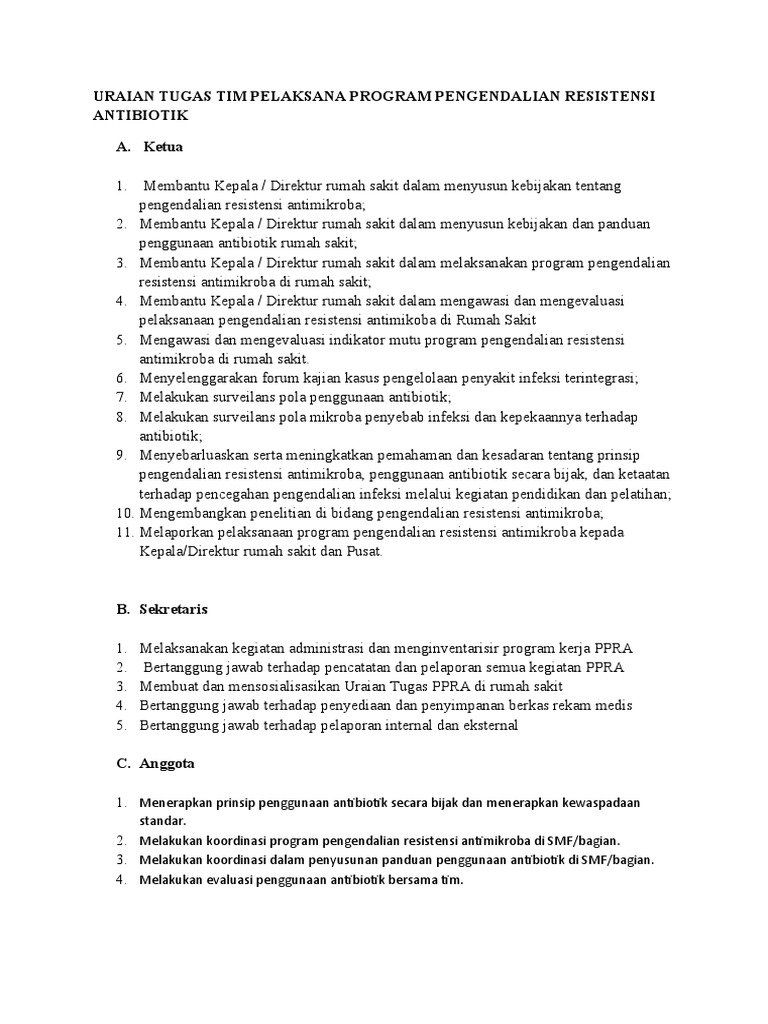 Uraian Tugas TIM PPRA | PDF