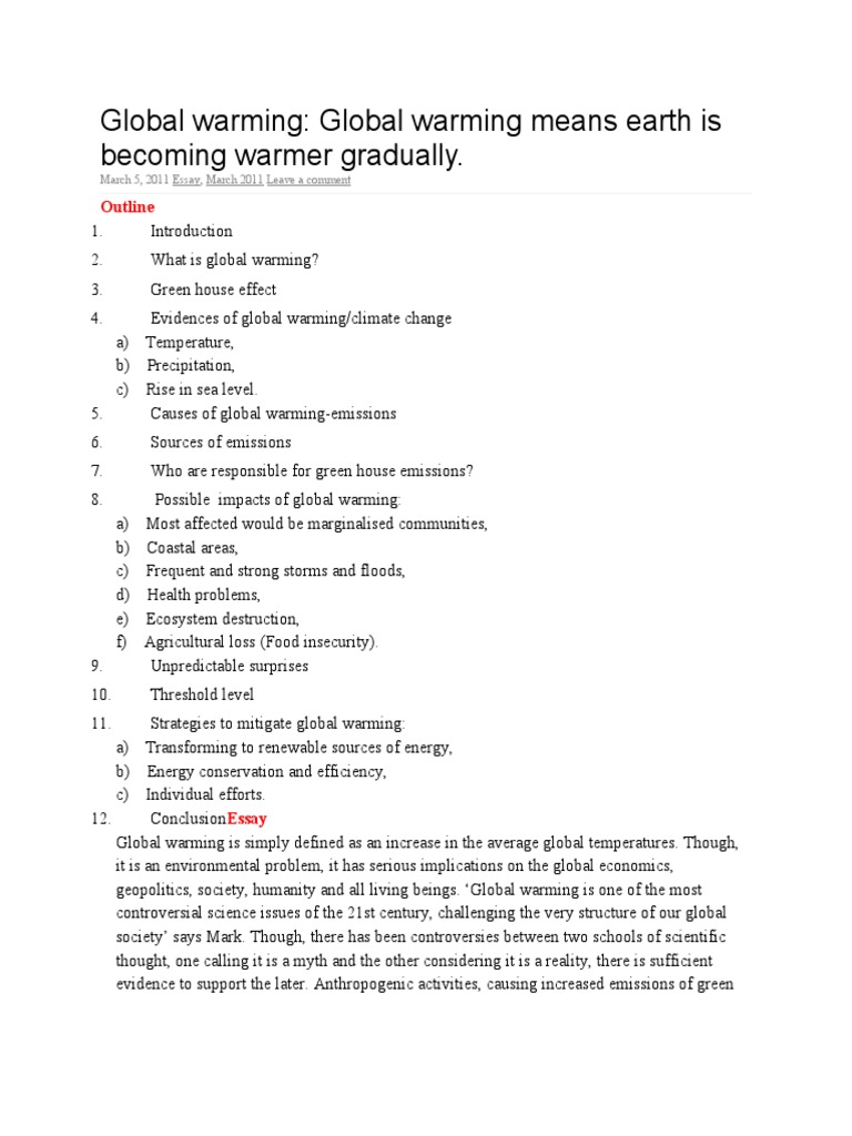 Global Warming: Global Warming Means Earth Is Becoming Warmer Gradually ...