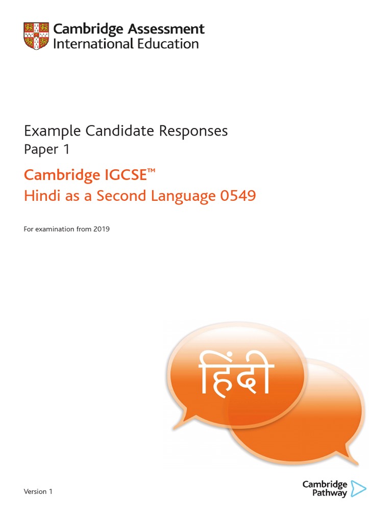 0549 Example Candidate Responses Paper 01 (For Examination From 2019 ...