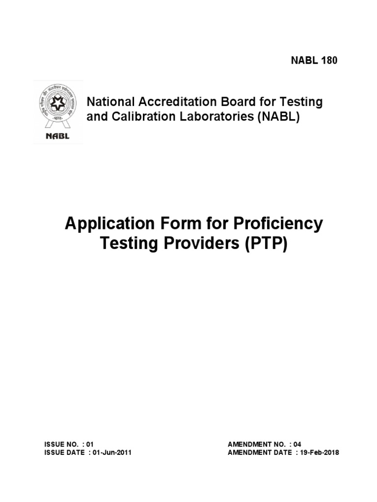 Application Form For Proficiency Testing Providers (PTP) | Download ...