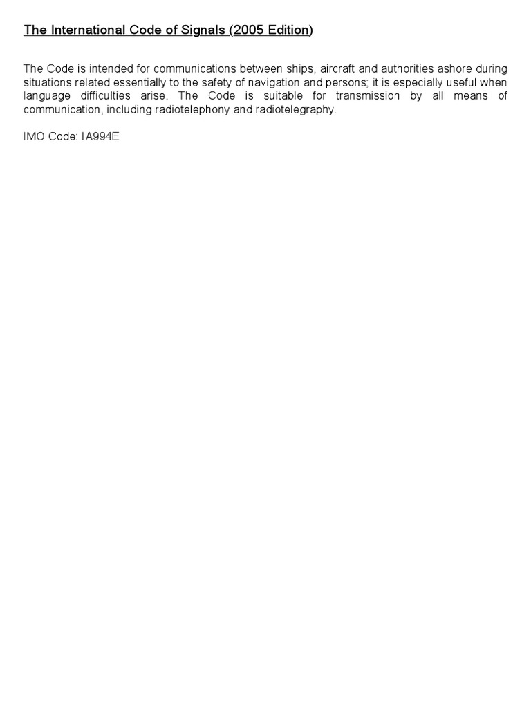 International Code of Signals | PDF