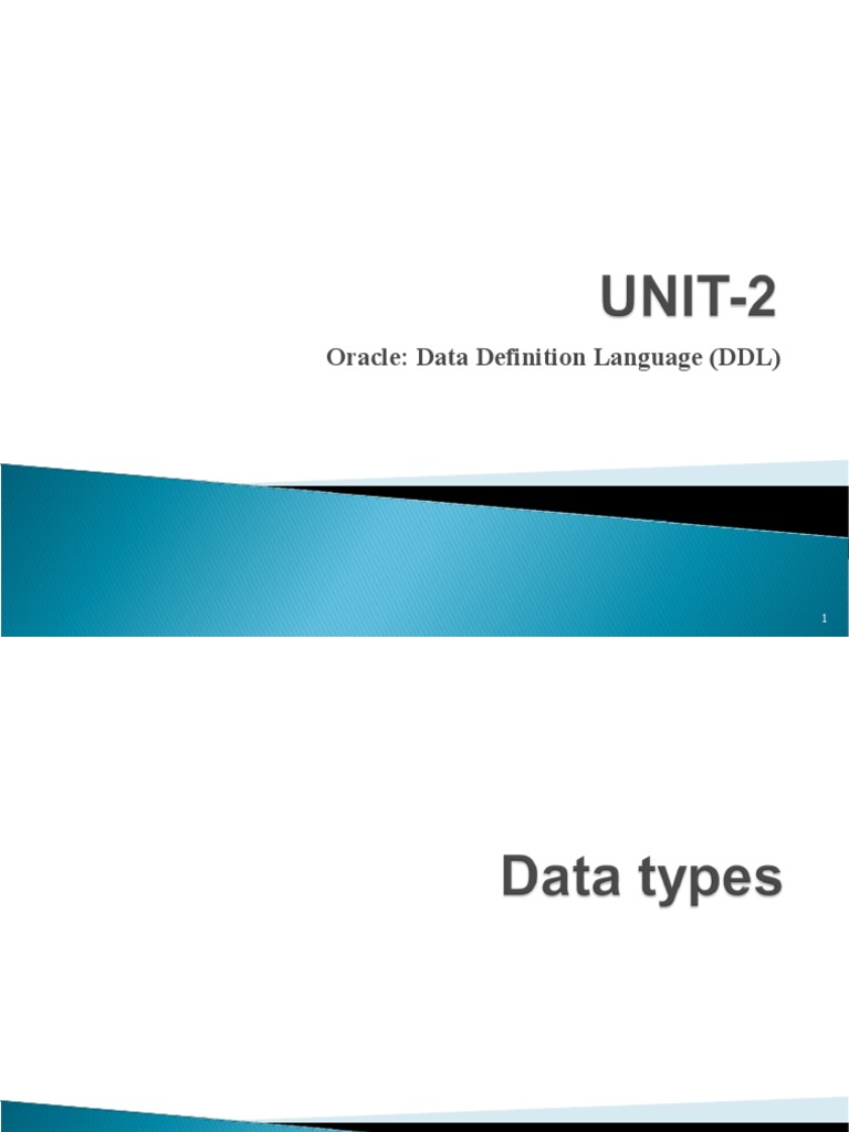 Oracle: Data Definition Language (DDL) | PDF | Relational Database ...