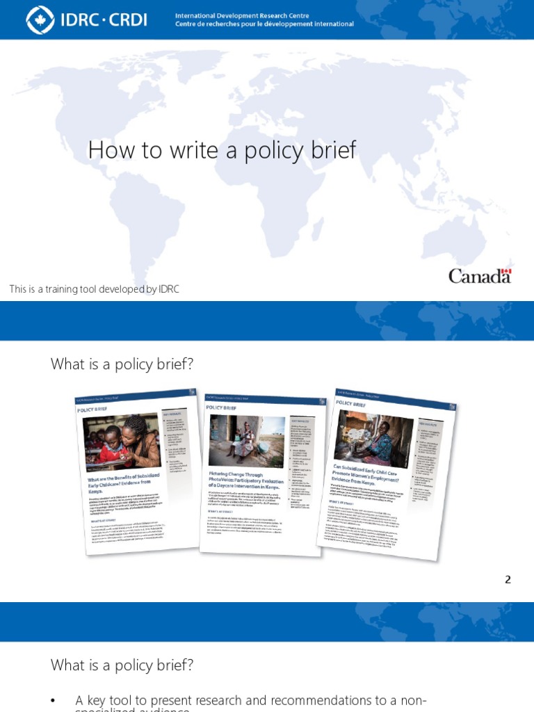 How To Write A Policy Brief 1 1 0 PDF Jargon Plain Language