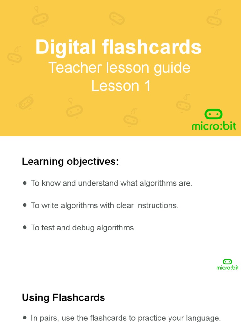 Digital Flashcards: Teacher Lesson Guide Lesson 1 | PDF