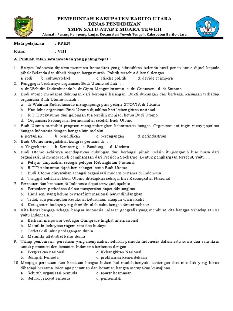 Soal Us 2 Satap 2 Terbaru 3 | PDF