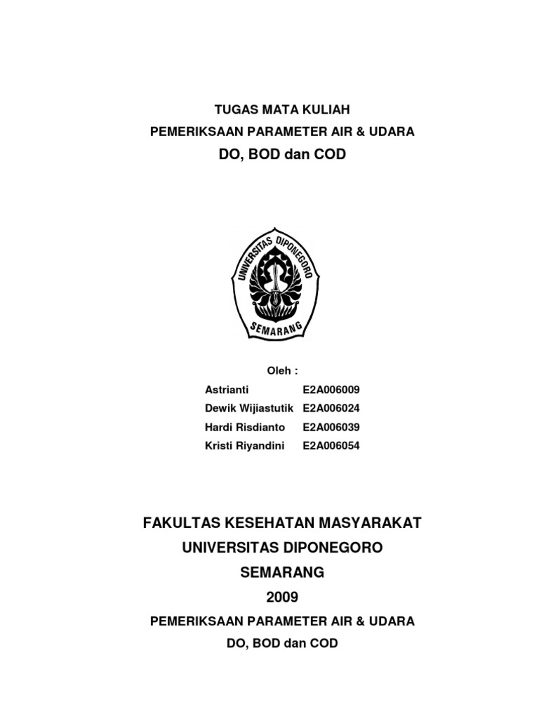 Pemeriksaan Parameter Air & Udara Do, Bod, Cod | PDF