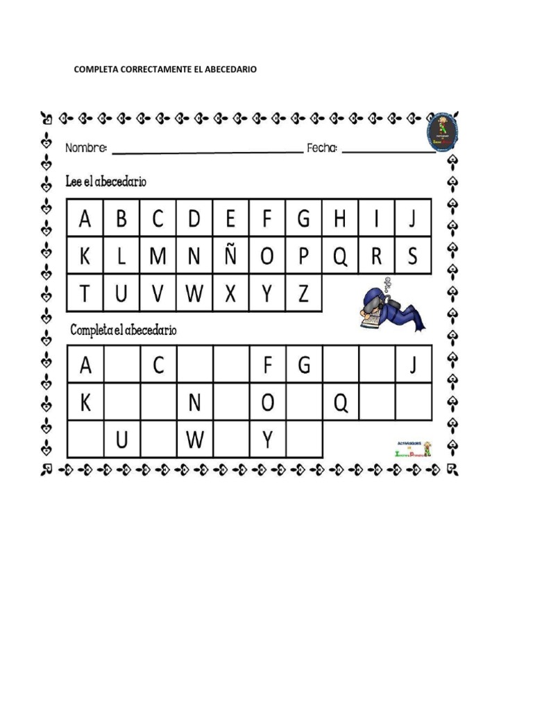 Completa Correctamente El Abecedario | PDF