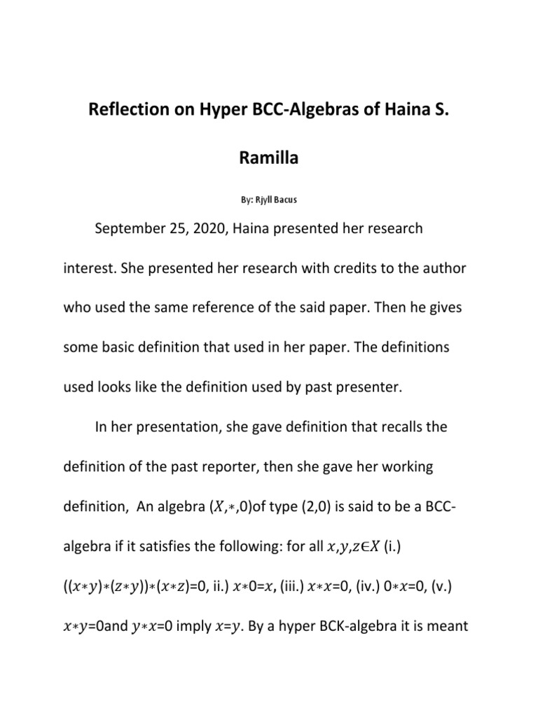 Reflection On Hyper BCC | PDF