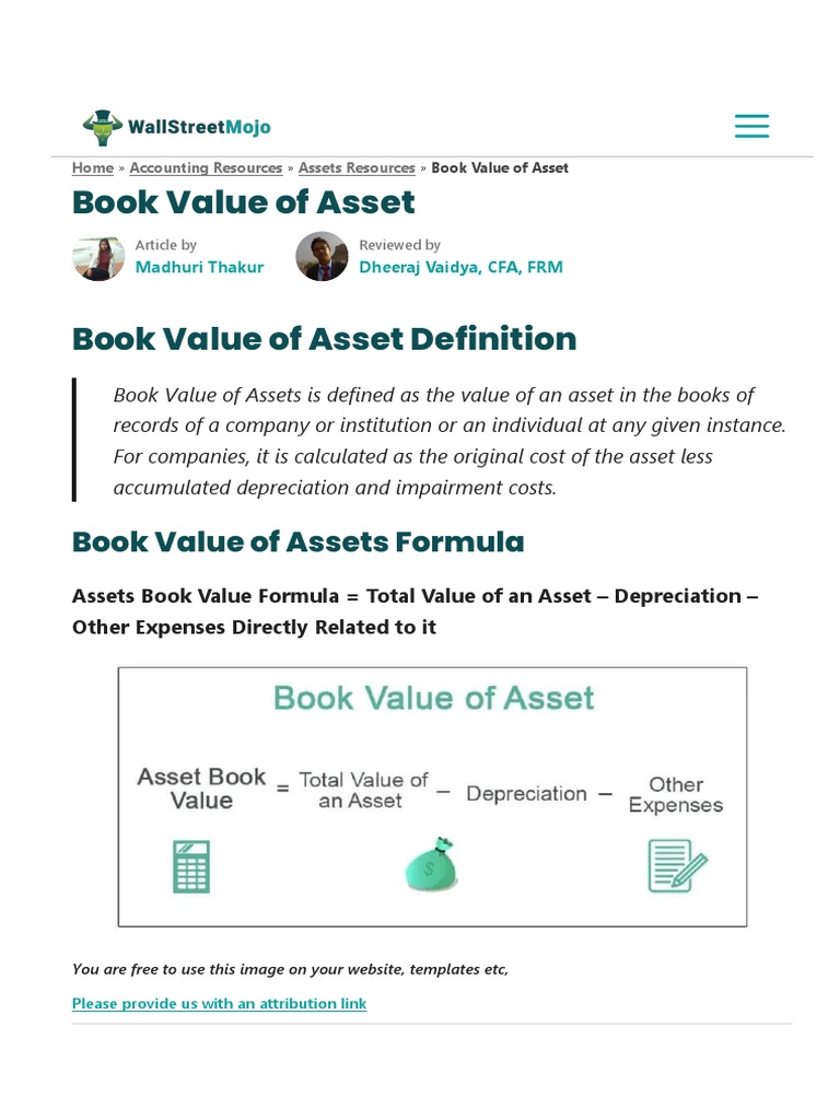 WWW Wallstreetmojo Com Book Value of Asset | PDF | Book Value ...