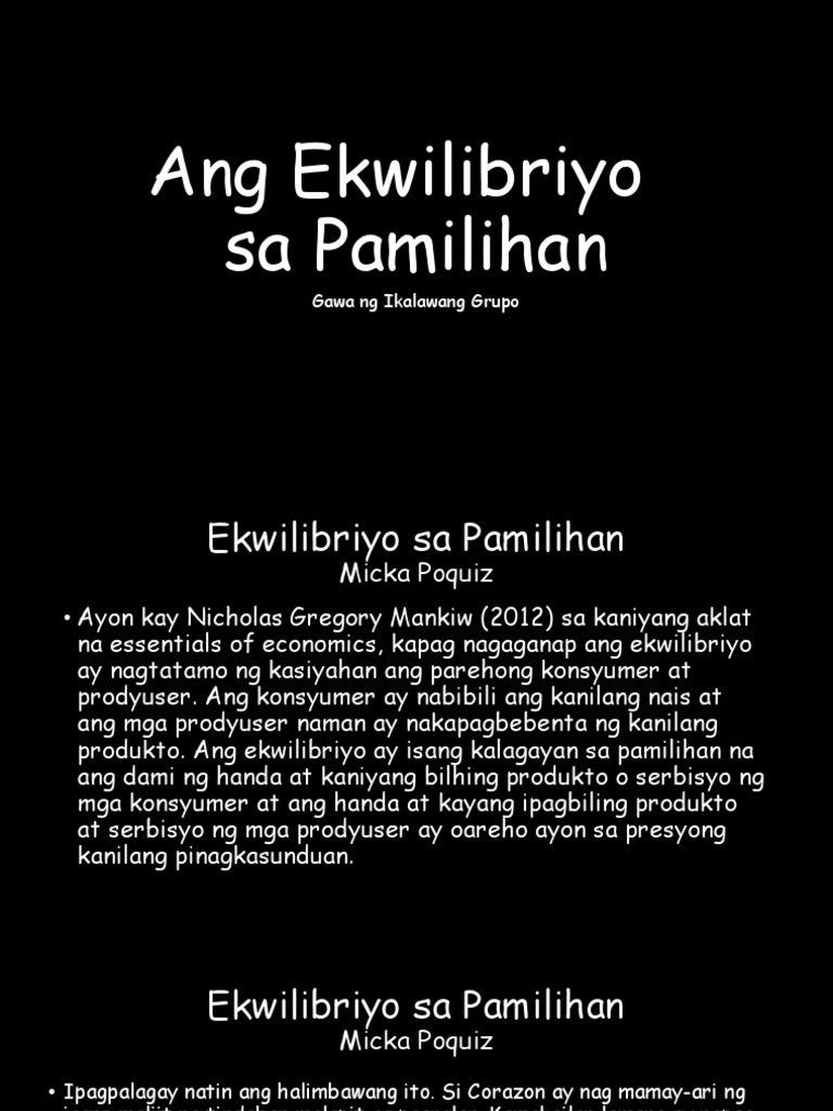 Ang-Ekwilibriyo Sa - Pamilihan | PDF