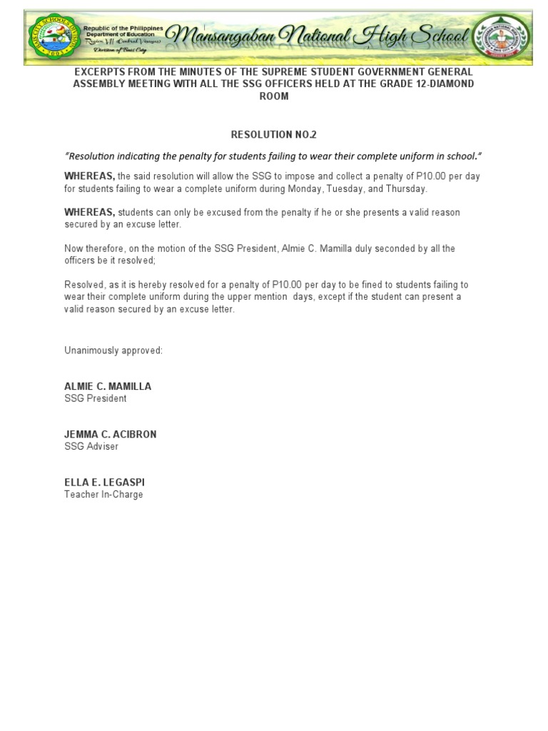Uniform Penalty Resolution for Students | PDF | Finance & Money Management