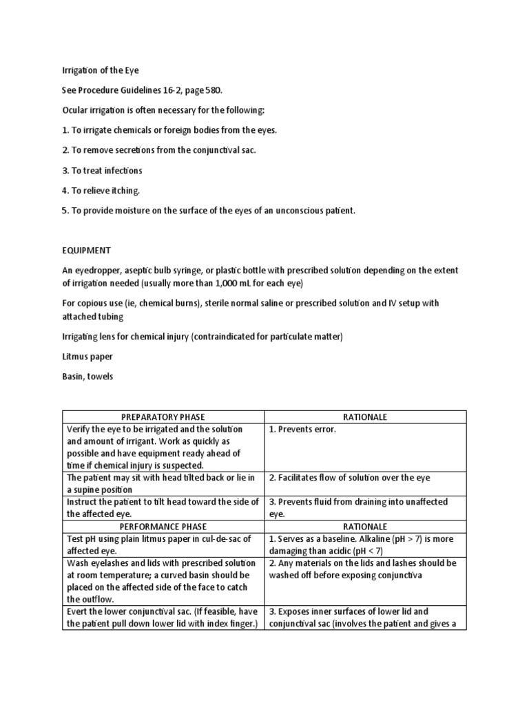 Irrigation of The Eye | PDF | Eye | Medical Specialties