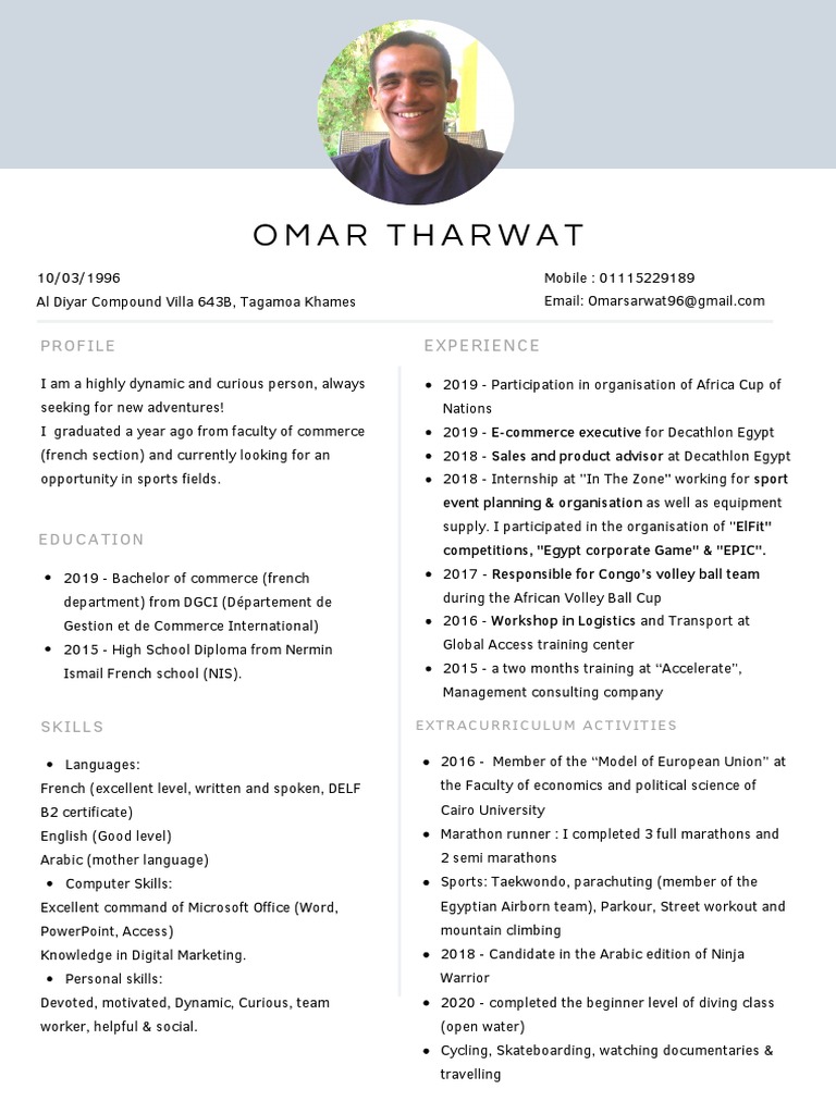 CV Omar Final | PDF | Sports | Business