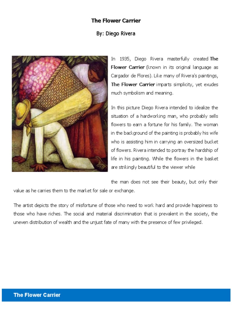 Diego Rivera The Flower Carrier Diego Rivera Print Printable, Flower