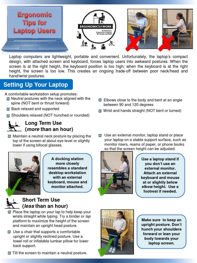 Comfortably Set Up Your Laptop Workstation | PDF | Laptop | Backpack