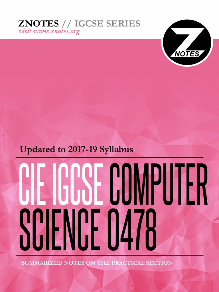 Caie Igcse Computer Science 0478 Practical Pdf Data Type Algorithms