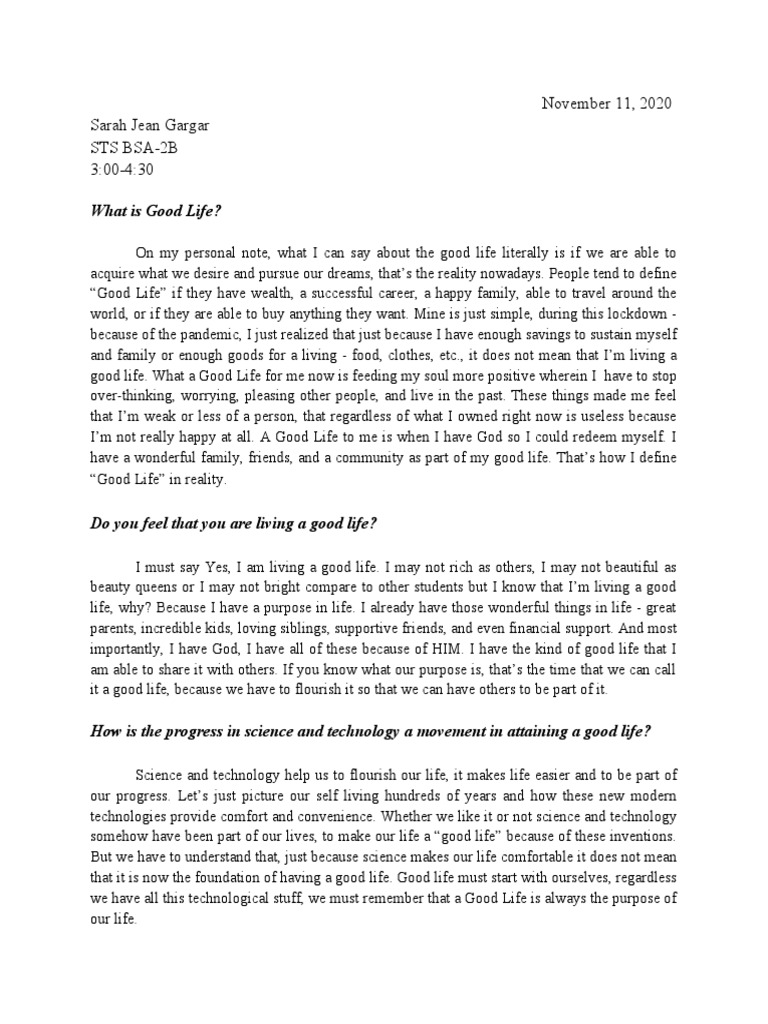 The Good Life | PDF