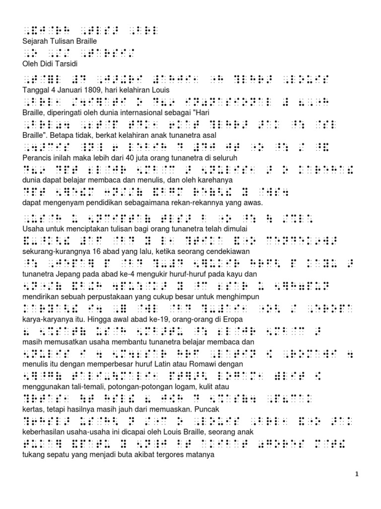 Tusing Sejarah Braille | PDF | Ilmu Sosial | Seni