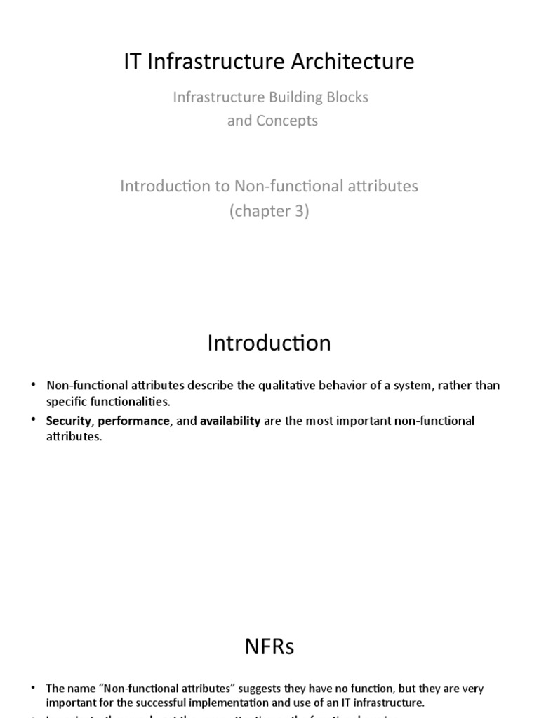 Non-Functional Attributes in IT Infrastructure | PDF | Art | Computers