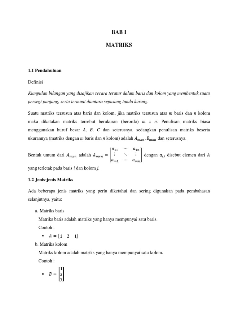 Aljabar Linier Diktat 1 | PDF