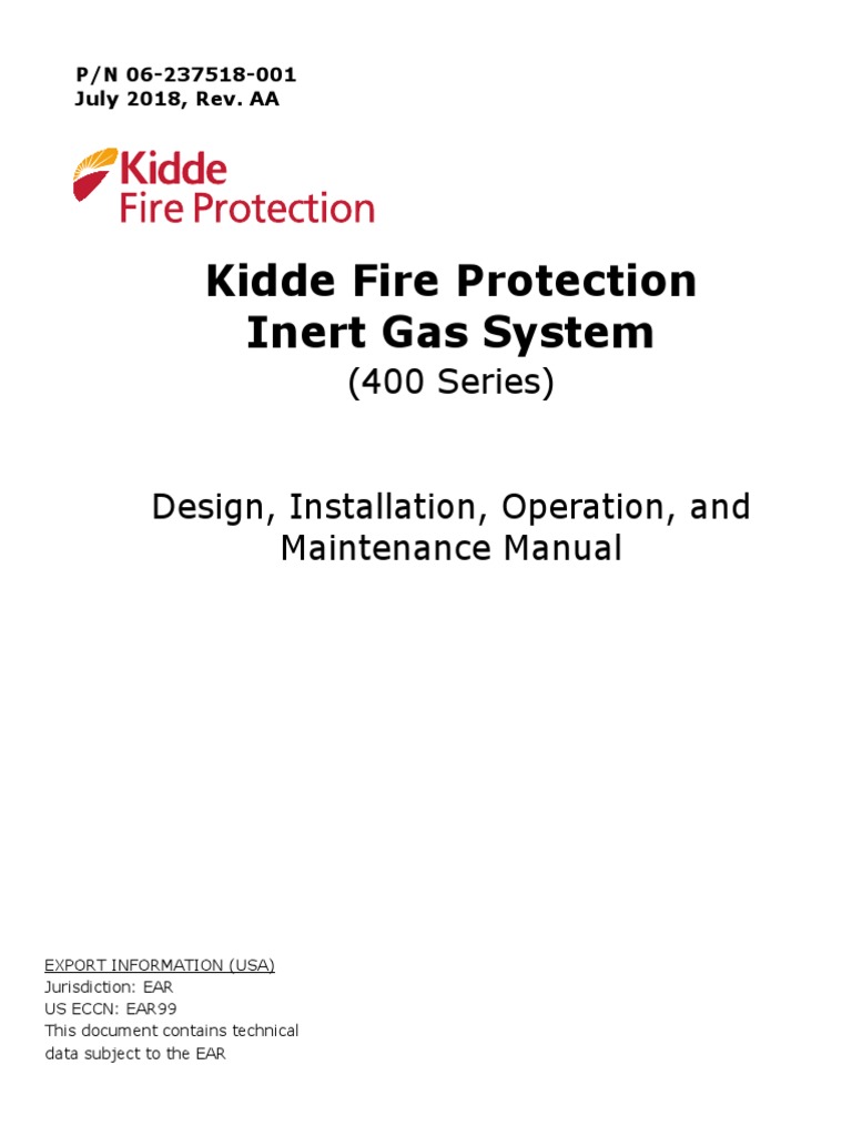 Kidde Fire Protection Inert Gas System (400 Series) DIOM | PDF | Valve ...
