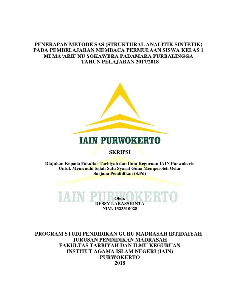 Dessy Larasshinta - Penerapan Metode Sas (Struktural Analitik Sintetik ...
