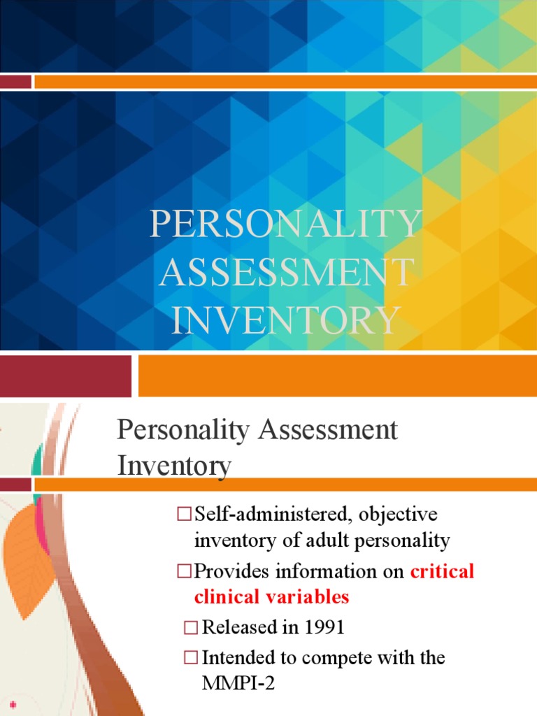 3 Personality Assessment Inventory PPT 29032021 100704pm | PDF ...