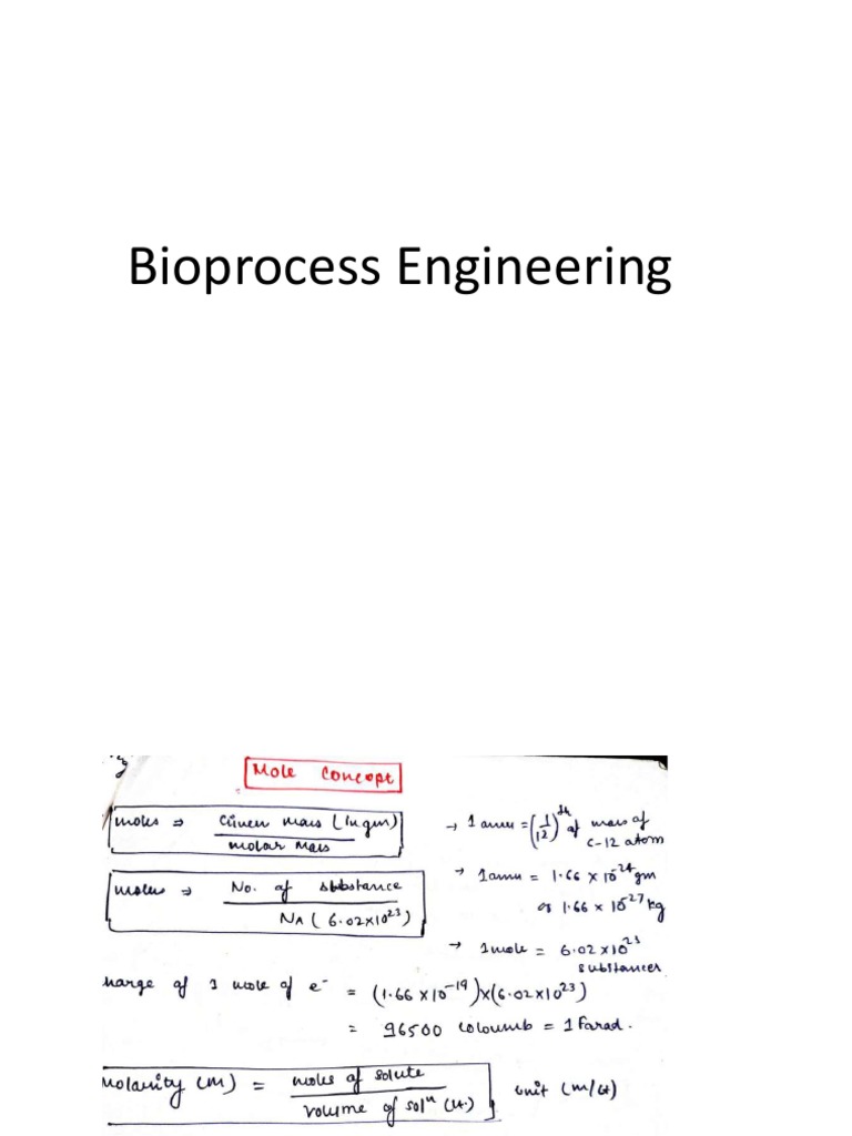Bioprocess Engineering Class - I and II Notes | PDF