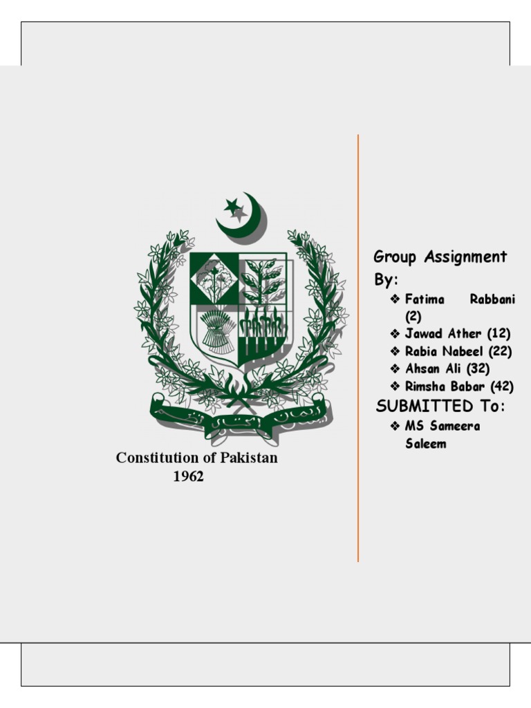Constitution of Pakistan (1962) | PDF | Legal Documents | Political Science