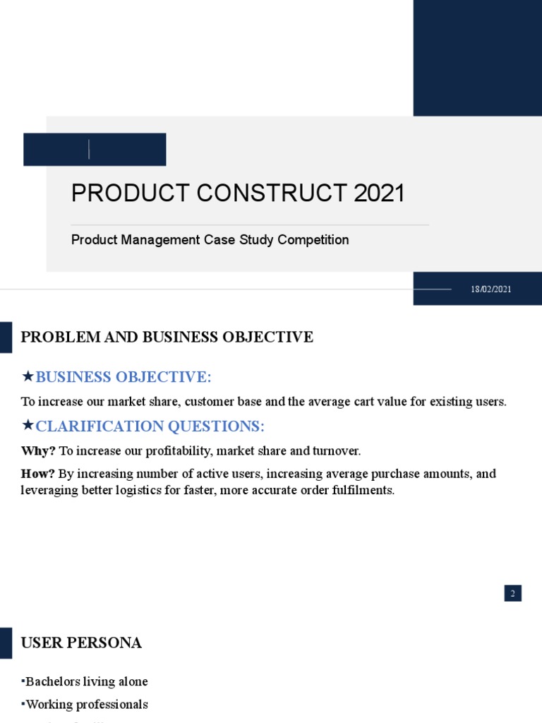 Product Construct 2021: Product Management Case Study Competition | PDF ...