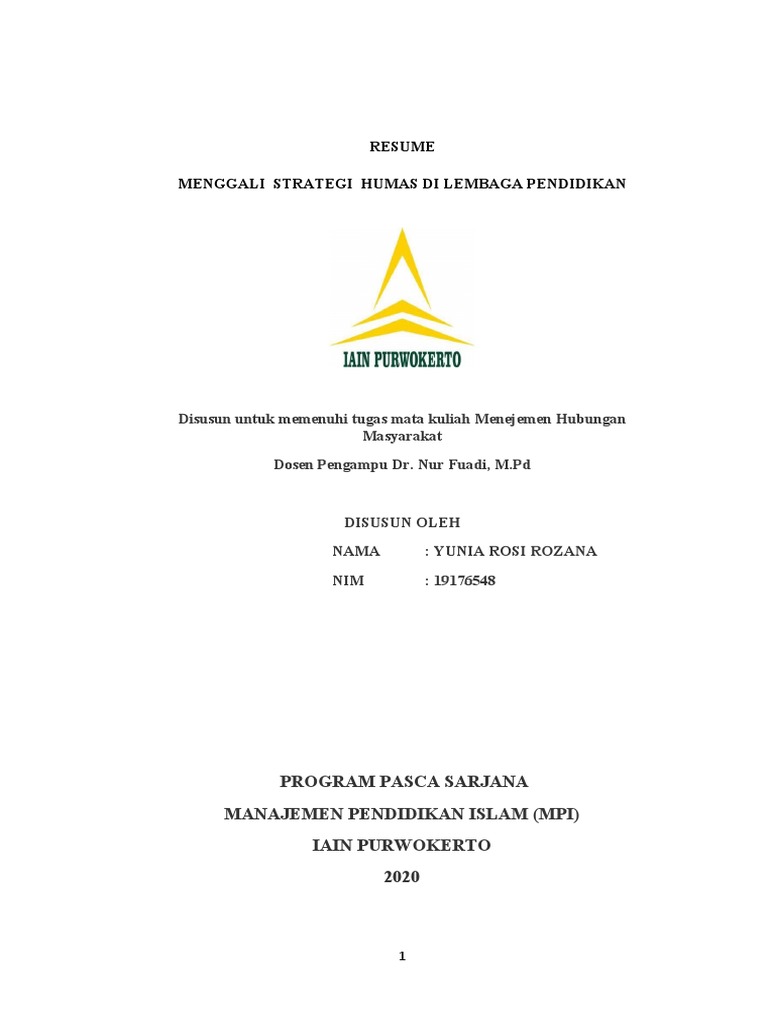 Strategi Humas di Pendidikan | PDF | Karier & Perkembangan