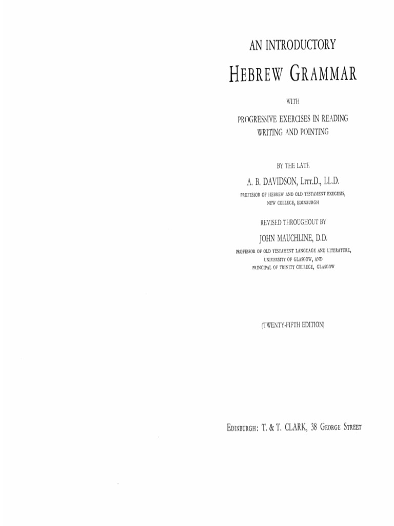 Davidson - An Introductory Hebrew Grammar | PDF