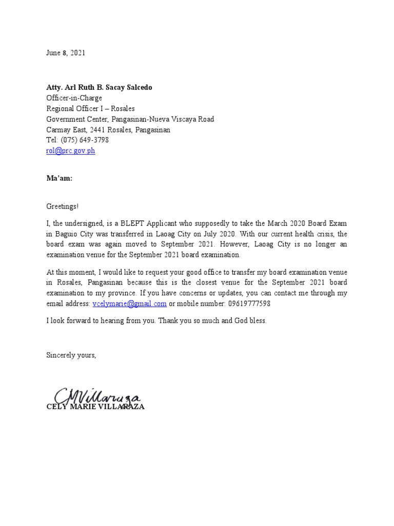 Atty. Arl Ruth B. Sacay Salcedo: Rol@prc - Gov.ph | PDF