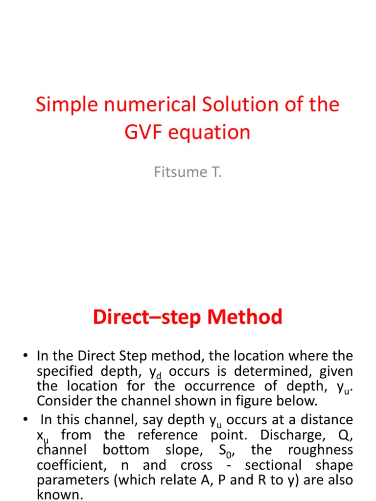 Determining Water Depths in Open Channels Using Direct Step and ...