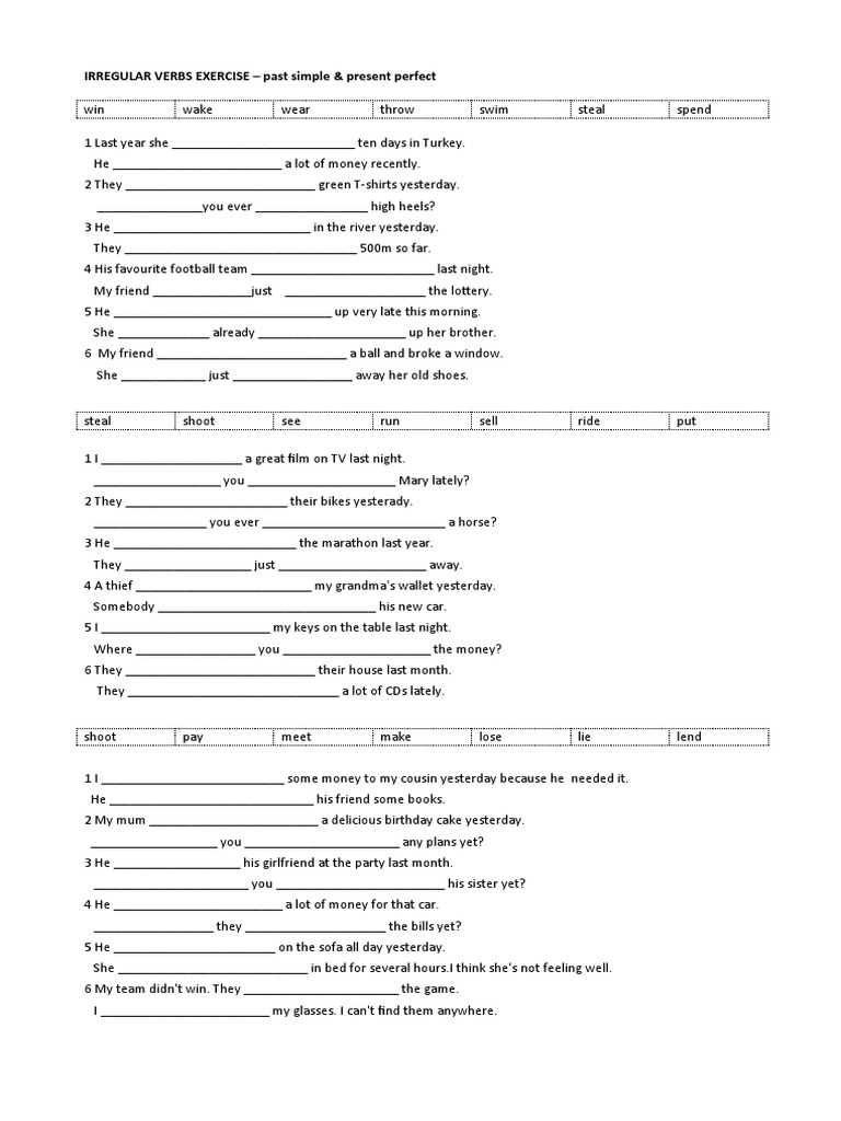 English Verb Tenses Practice | PDF