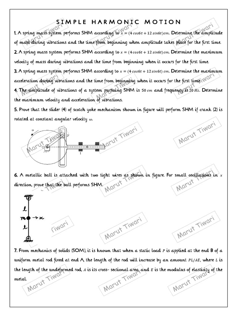 Simple Harmonic Motion | PDF | Beam (Structure) | Oscillation
