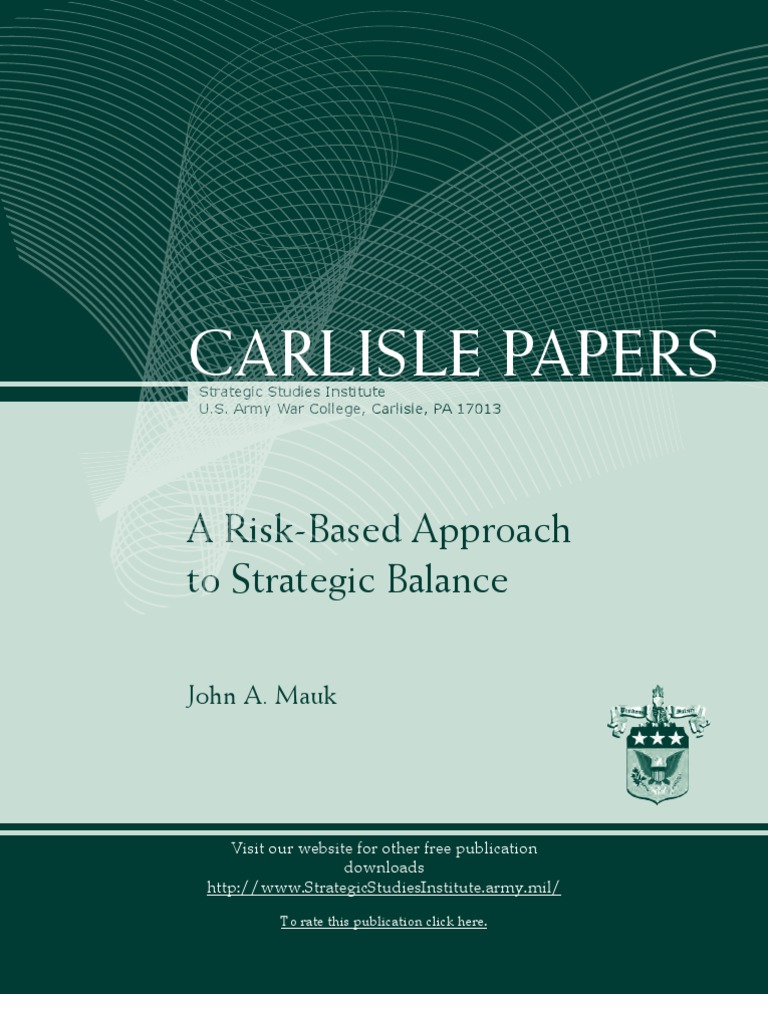 A Risk-Based Approach To Strategic Balance | PDF